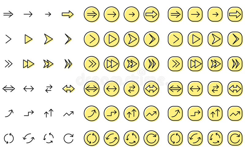 Simple Set of Arrow Icons, Out-of-print Design Stock Vector ...