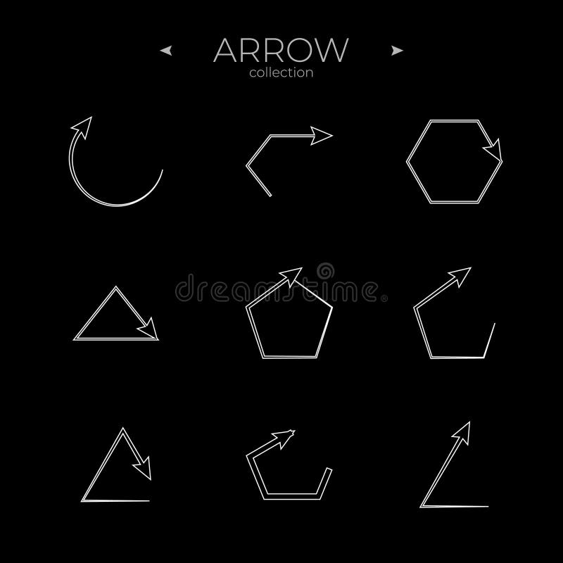 Line Arrow Icon Set. Line Icons Collection. Modern Vector Symbols ...