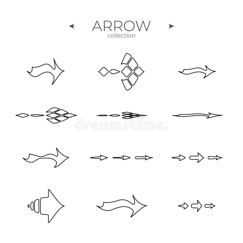 Line Arrow Icon Set. Line Icons Collection. Modern Vector Symbols ...