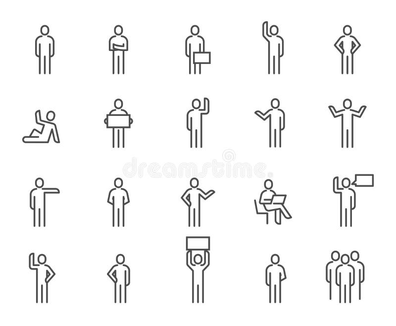 People icons set 3 stock illustration. Illustration of pose - 112663666