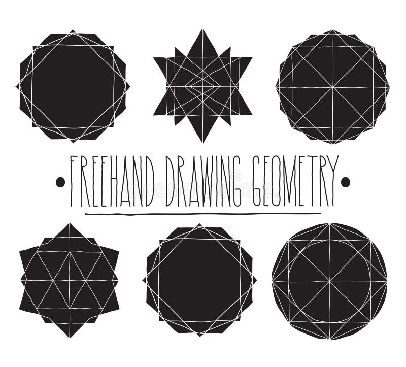 Simple Set with Black Filled Geometric Shapes and Elements with Stock ...