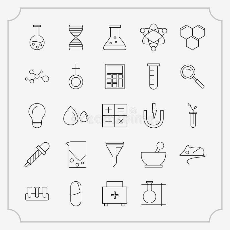 Simple Set of Chemical Related Vector Line Stock Illustration ...