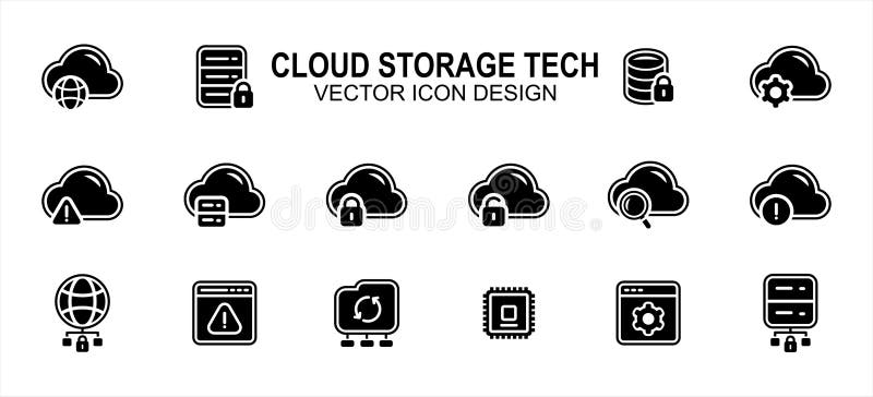 Simple Set of Cloud Storage Web Hosting Related Vector Icon User ...
