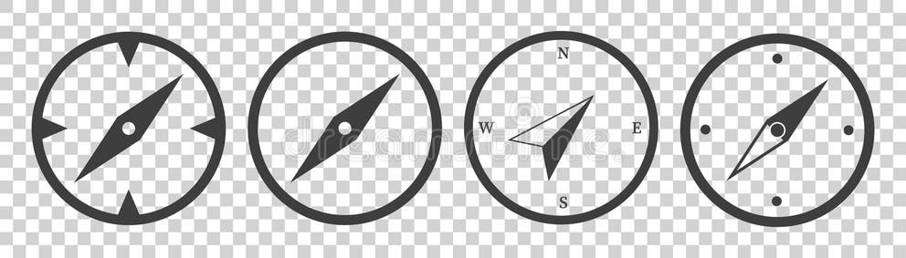 Simple Set of Compass Icons. Set of Compass Symbols on White Isolate ...