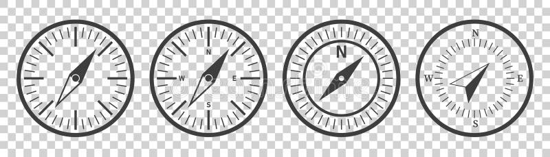 Simple Set of Compass Icons. Set of Compass Symbols on White Isolate ...