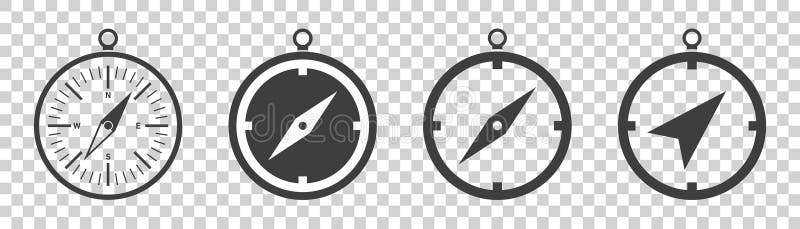 Simple Set of Compass Icons. Set of Compass Symbols on White Isolate ...