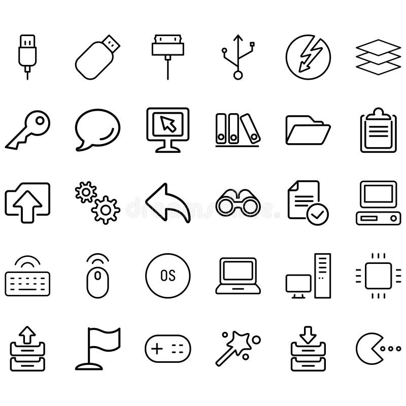 Set of Computer Related Vector Illustration, Set of Computer Related ...