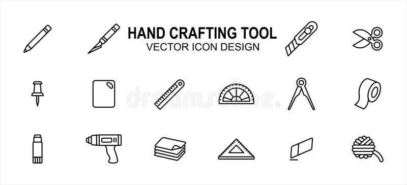 Simple Set of Creativity Hand Crafting Tools Related Vector Icon User ...