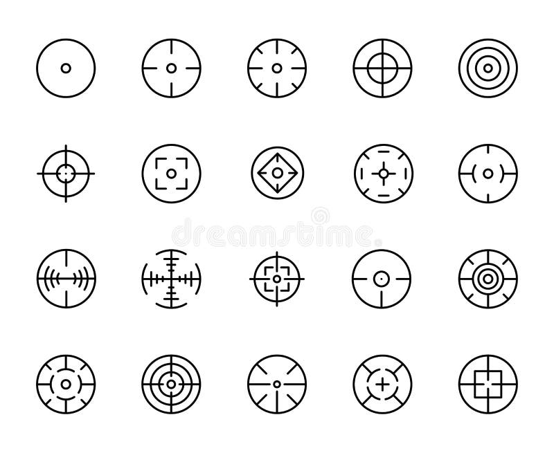 Simple Set of Crosshair Related Outline Icons. Stock Vector ...