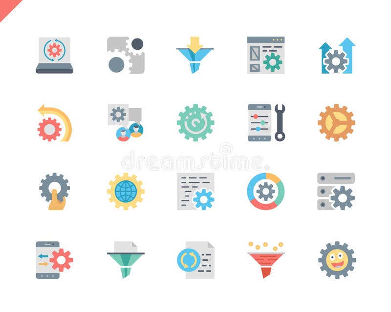 Simple Set of Data Processing Related Vector Line Icons. Linear ...