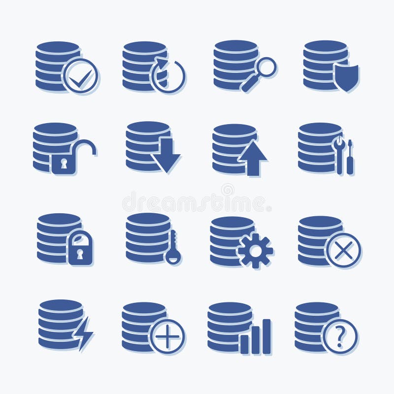 Simple Set of Database Related Icons. Elements for Mobile Concept and ...
