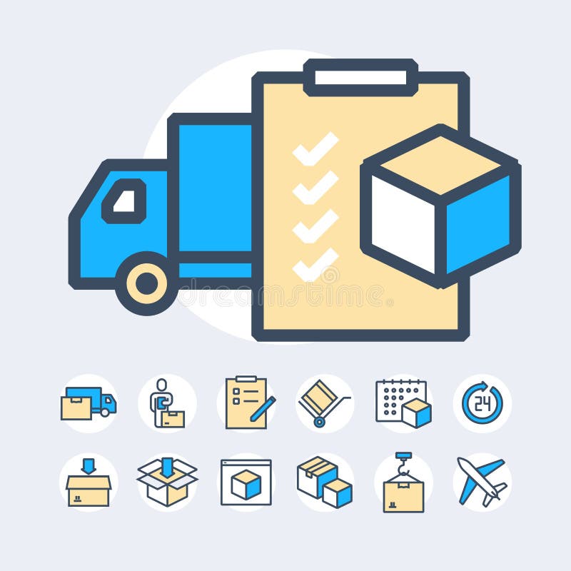 Simple Set of Delivery Related Vector Line Icons. Stock Vector ...