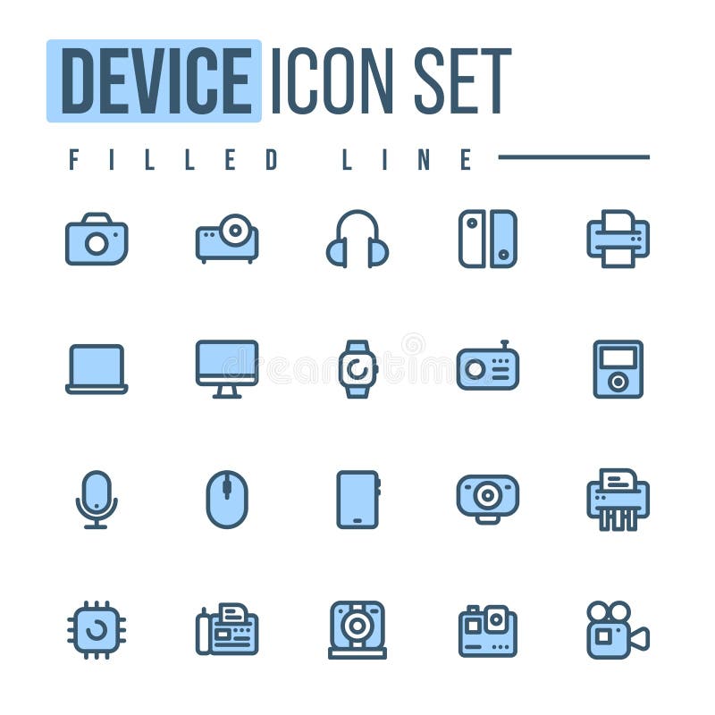 Simple Set of Device and Hardware Related Vector Line Icons. Linear ...