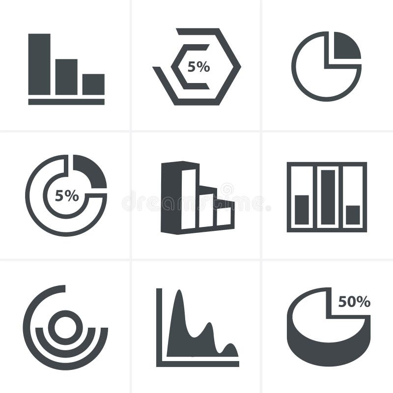 Simple Set of Diagram and Graphs Related Stock Illustration ...