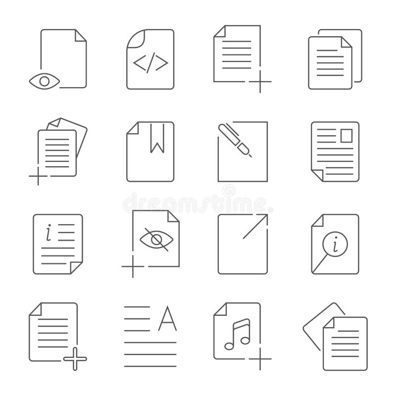 Simple Set of Document Flow Management Vector Line Icons. Contai Stock ...