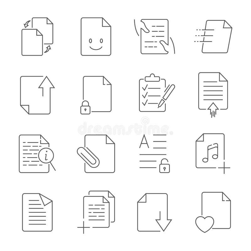 Simple Set of Document Flow Management Vector Line Icons. Contains Such ...
