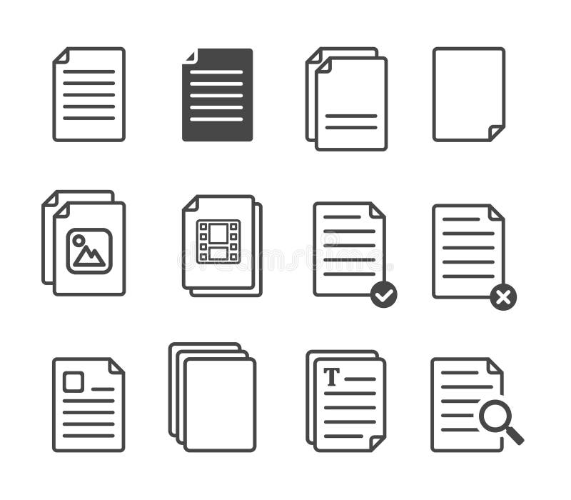 Simple Set of Document Flow Management Vector Line Icons. Vector ...