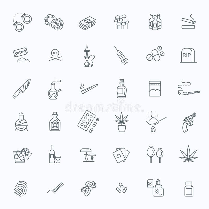 Simple Set of Drugs Related Vector Line Icons Stock Vector ...
