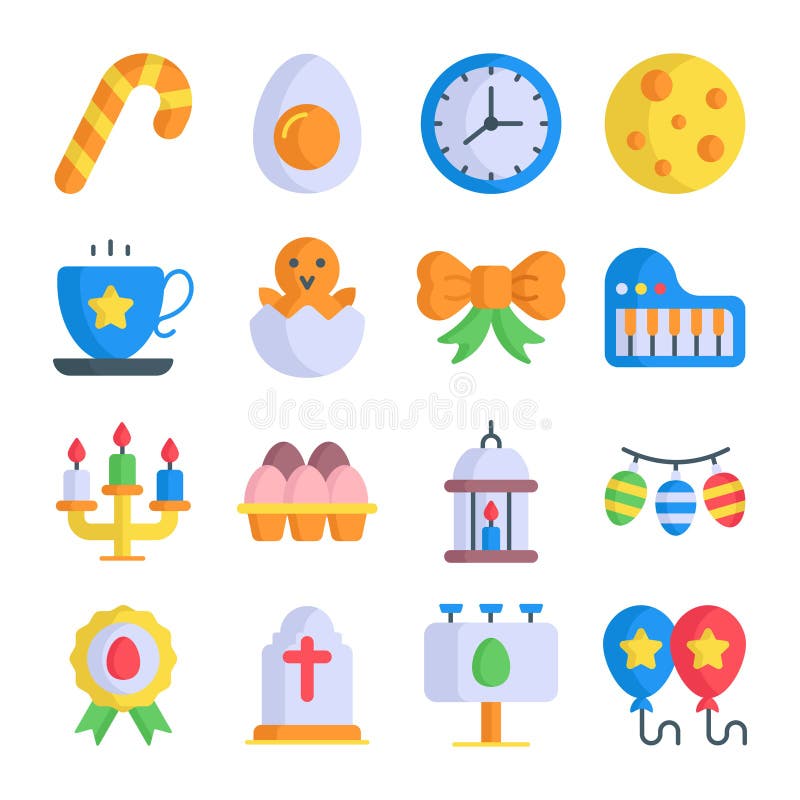 Simple Set of Easter Day Vector Icons Stock Vector - Illustration of ...