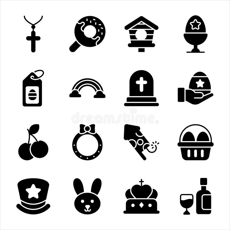 Simple Set of Easter Day Vector Icons Stock Vector - Illustration of ...