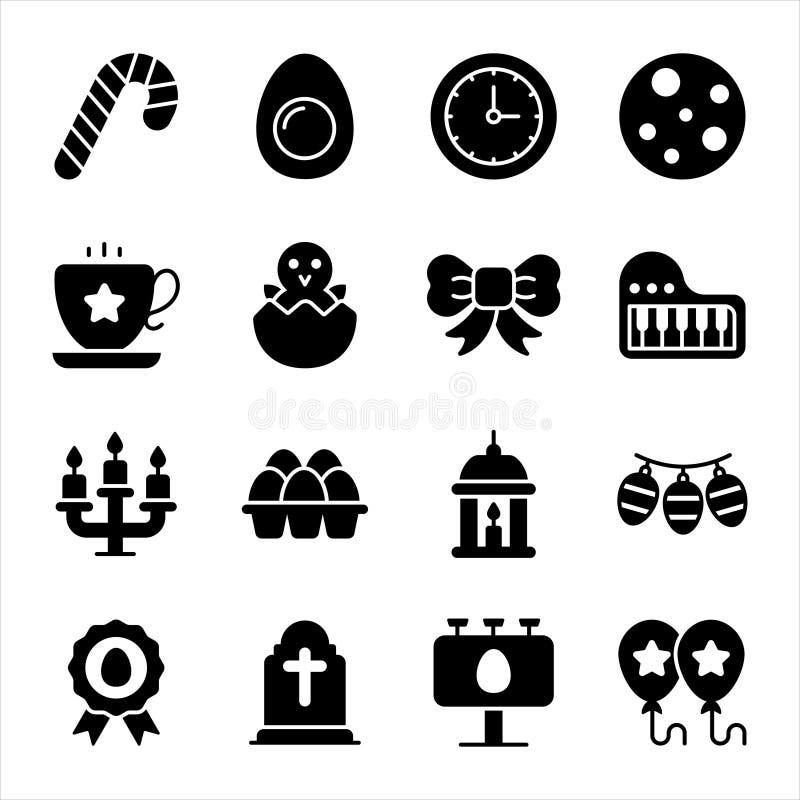 Simple Set of Easter Day Vector Icons Stock Vector - Illustration of eggs, easter: 260342121