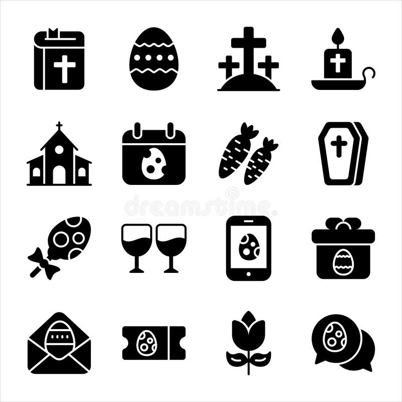 Simple Set of Easter Day Vector Icons Stock Vector - Illustration of ...