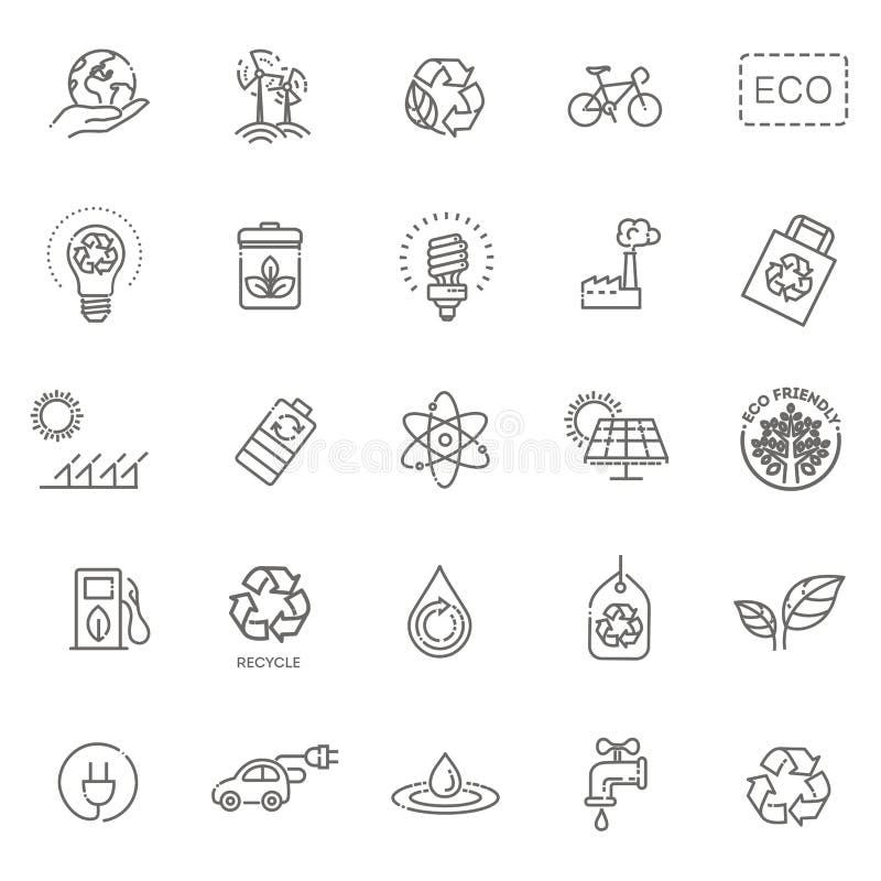 Simple Set of Eco Related Vector Line Icons Stock Vector - Illustration ...