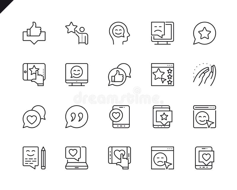 Simple Set of Feedback Related Vector Line Icons. Linear Pictogram Pack ...