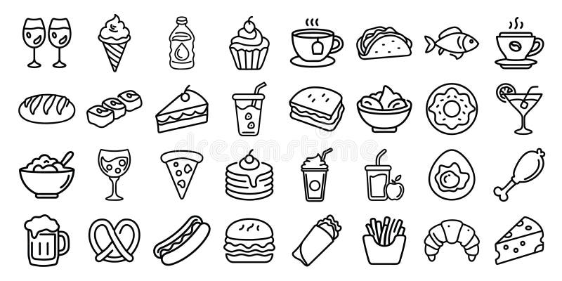 A Simple Set of Food. Vector Illustration. Stock Vector - Illustration ...