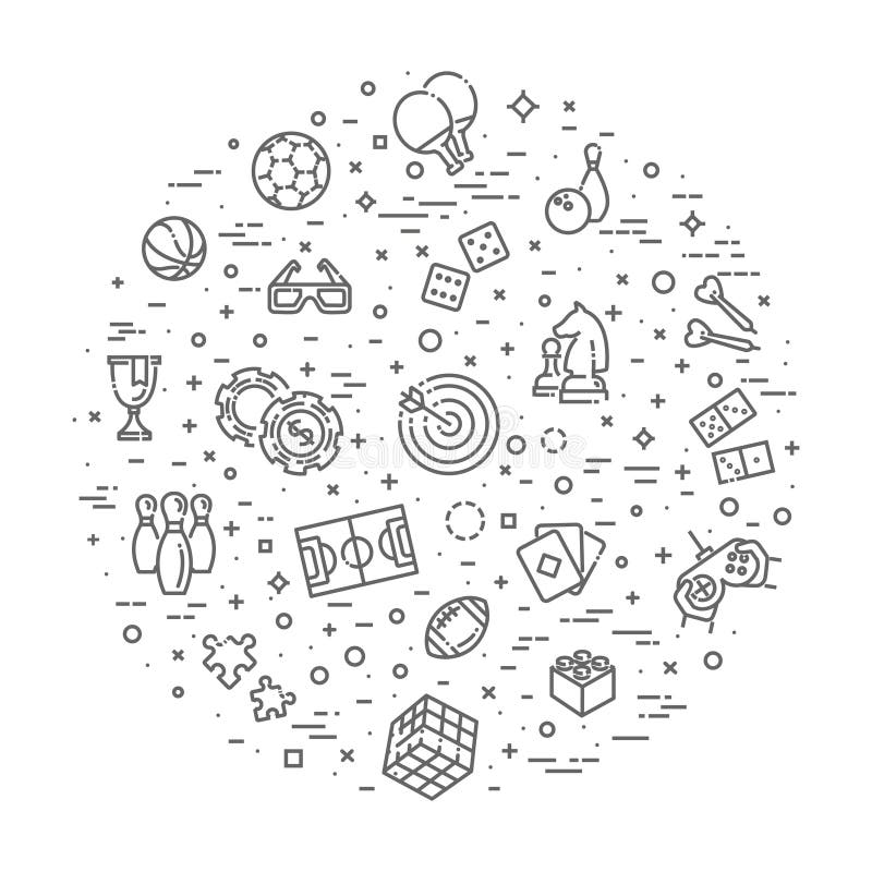 Simple Set of Games Related Vector Line Icons Editorial Stock Image ...