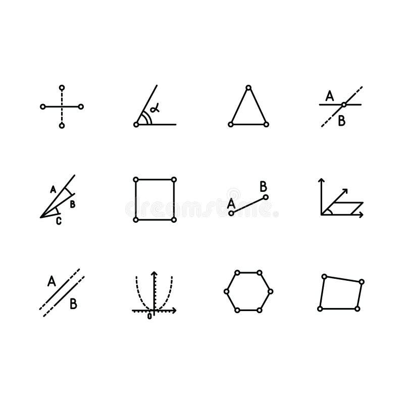 Simple Set Geometric Figures Illustration Line Icon. Contains Such ...