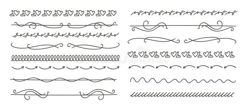 Cute Hand Drawn Heart Line Art Dividers Stock Illustrations – 83 Cute ...