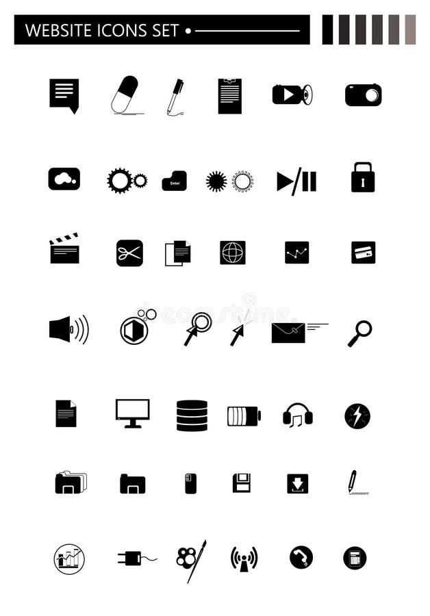 Simple Website Icon Set Vector Illustration Stock Vector - Illustration ...