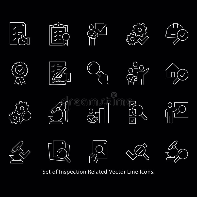Line Icons Inspection Stock Illustrations – 2,049 Line Icons Inspection ...