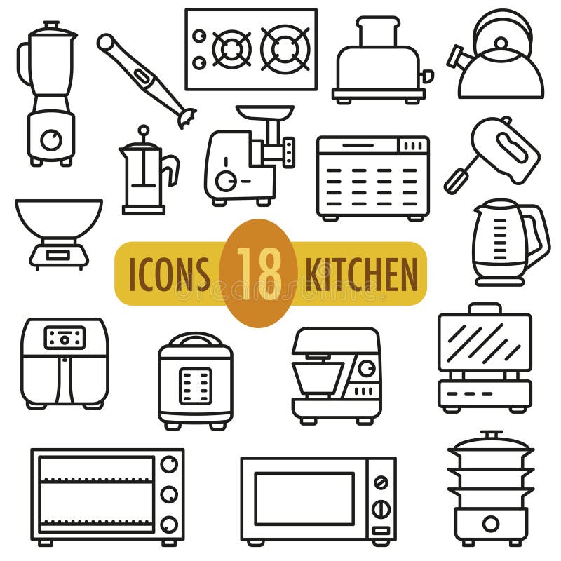A Simple Set of Kitchen Appliances. Kitchen Appliances Stock Vector ...