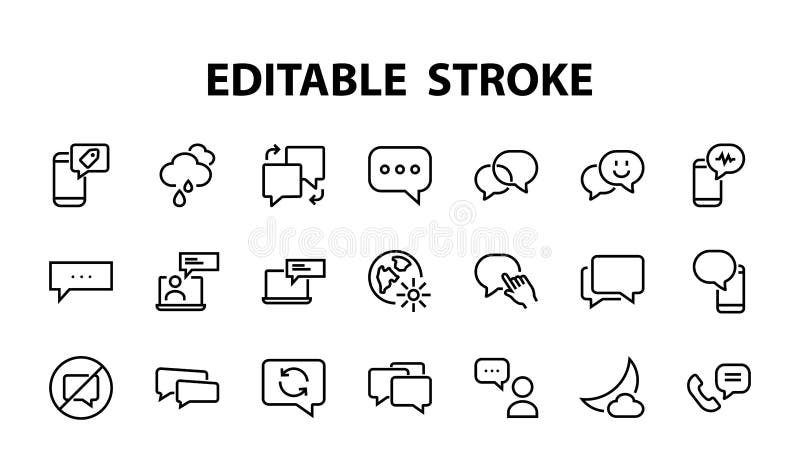 Simple Set of Message Line Vector Line Icons. Contains Icons Such As ...