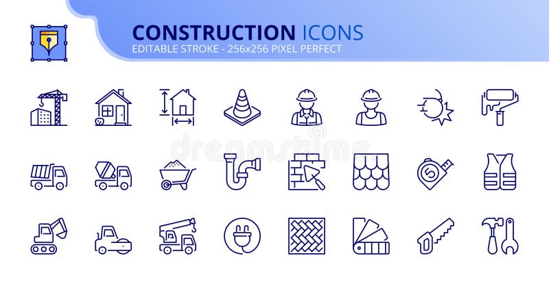 Construction Editable Stroke Icons Stock Illustrations – 1,644 Construction Editable Stroke ...