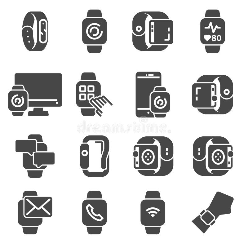 Simple Set of Smart Watch Icons. Vector Illustration Stock Illustration ...