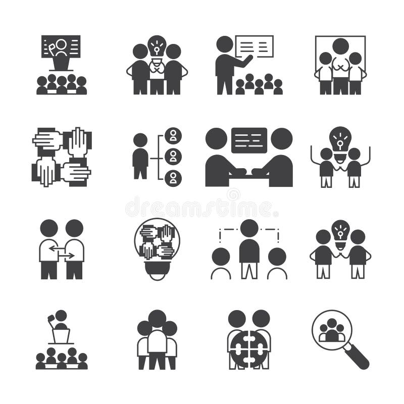 Simple Set of Team Work Icon. Vector Glyph Style Sign Symbol Stock ...