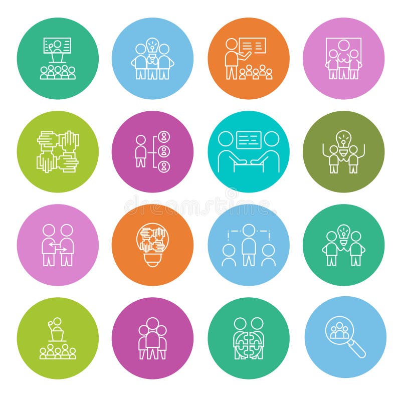 Simple Set of Team Work Icon. Vector Flat Sign Symbol Stock ...