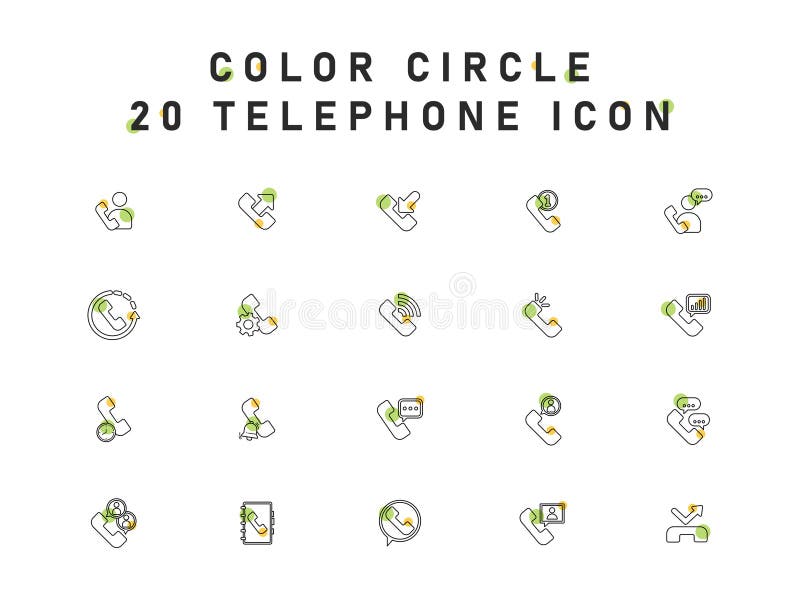 Simple Set of 20 Telephone Vector Icons for Web Isolated on White ...