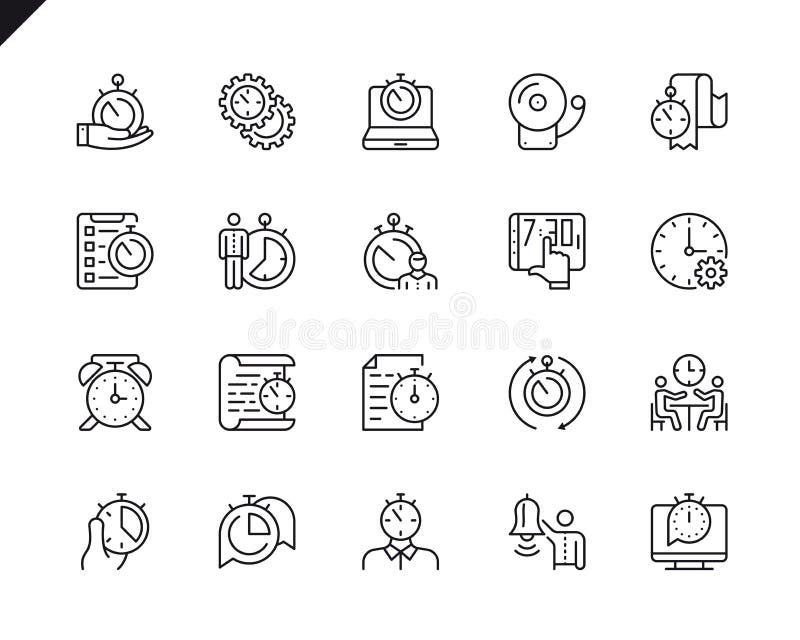 Simple Set of Time Management Related Vector Line Icons. Linear ...