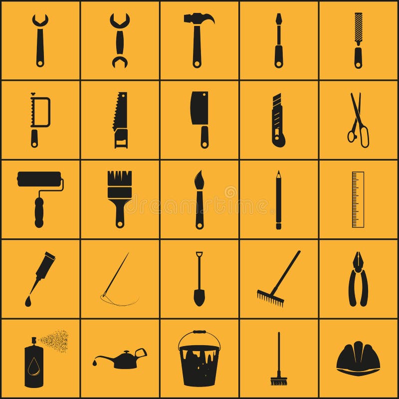 Simple Set of Tools Related Icons Stock Illustration - Illustration of ...