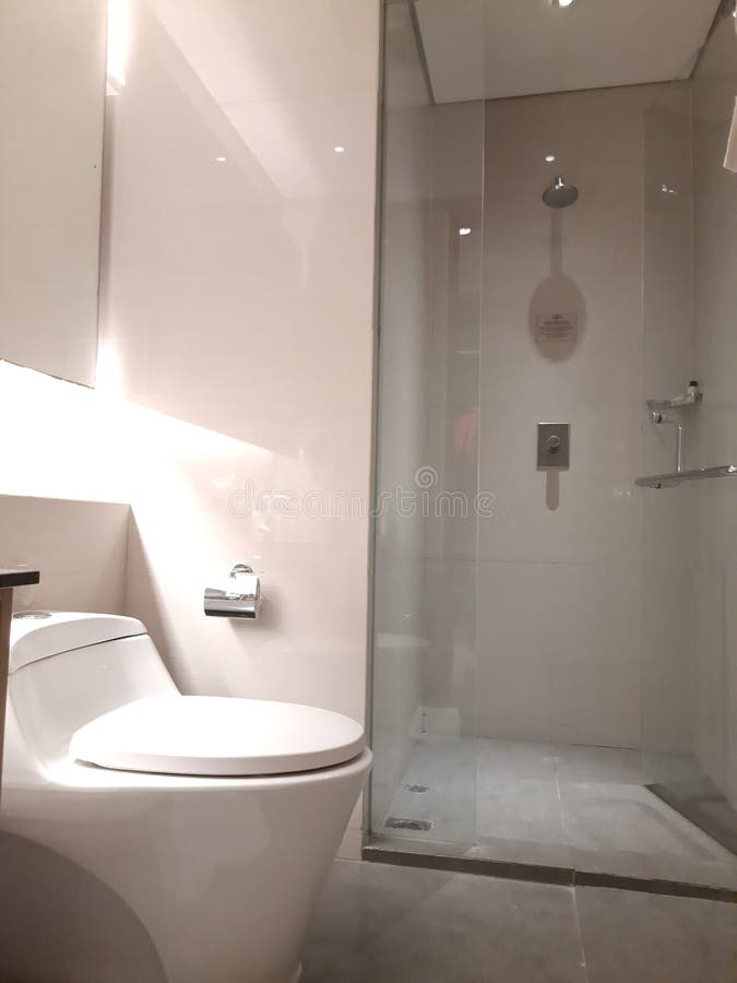 Simple Set Up Bathroom and Shower Room Stock Image - Image of simple ...