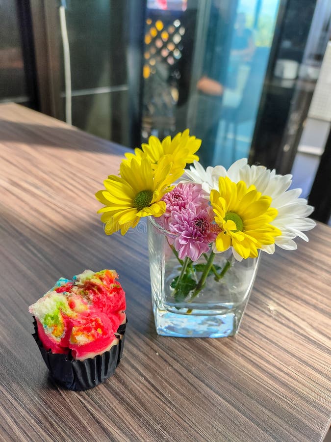Simple Set Up Flower on the Table Stock Photo - Image of bouquet, rose ...