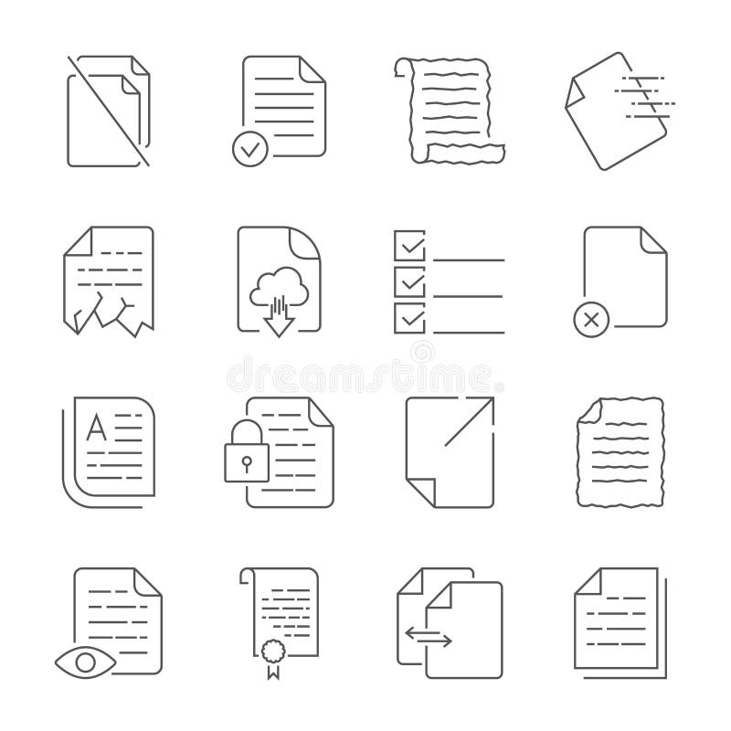 Simple Set of Vector Icons for Flow Control of Documents. Contains ...