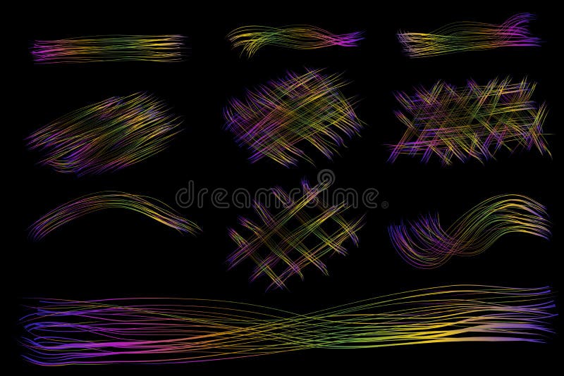 Simple Set 10 Vector Multiple Colorful Line Scribble, Isolated on White ...