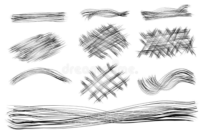 Simple Set 10 Vector Multiple Line Scribble, Isolated on White Stock ...