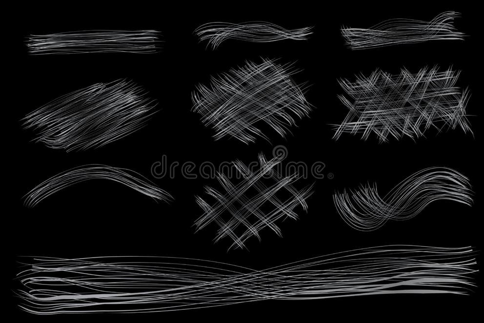 Simple Set 10 Vector Multiple Silver or Chrome Line Scribble Stock ...