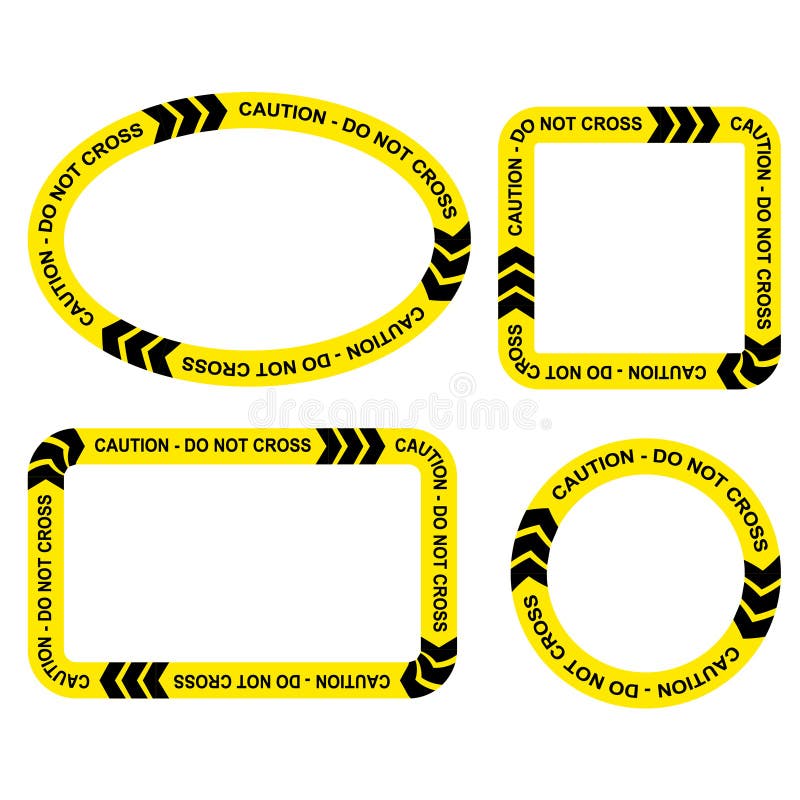 Simple Set Vector Oval, Rectangle, Circle, Square Police Line, Caution ...